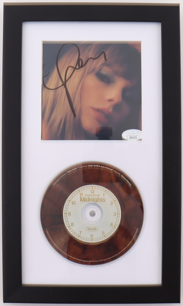 Taylor Swift Signed "Midnights" Custom Framed CD Album Cover Display ...