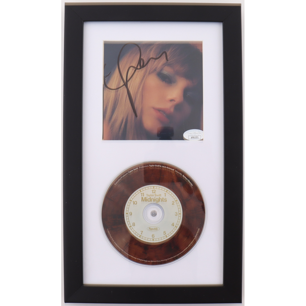 Taylor Swift Signed "Midnights" Custom Framed CD Album Cover Display ...
