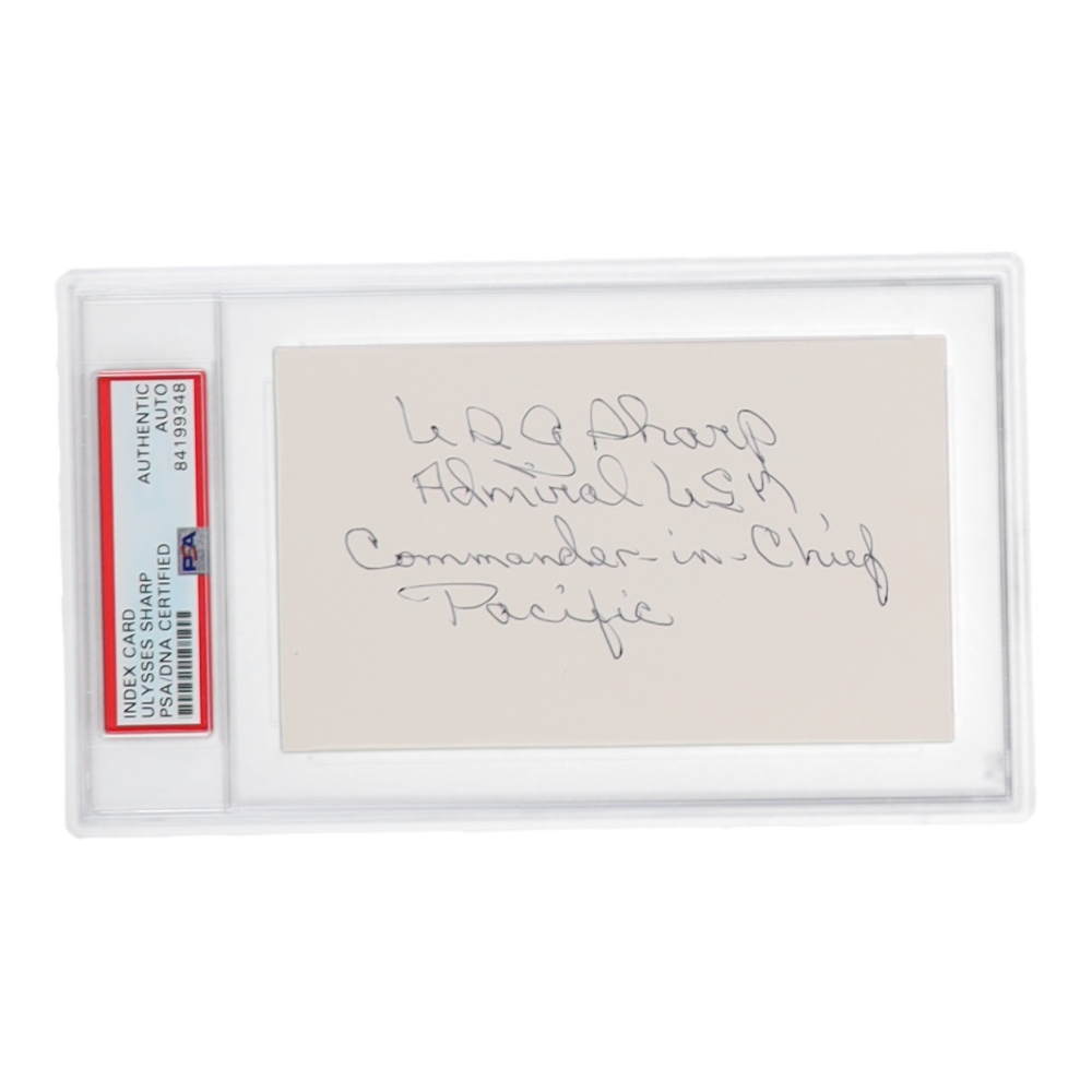 U. S. Grant Sharp Jr. Signed Index Card (PSA) | Pristine Auction