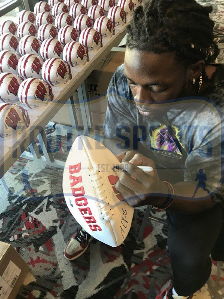Melvin Gordon Signed Wisconsin Badgers Logo Football Inscribed "Flash ...