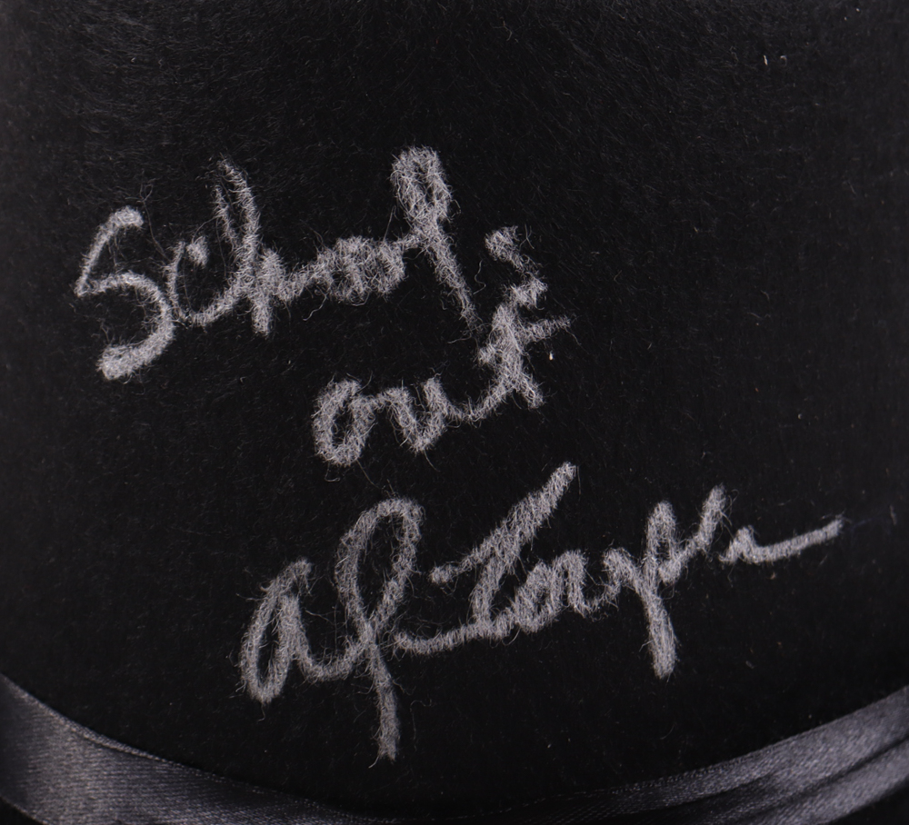 Alice Cooper Signed Top Hat Inscribed "School's Out" (Beckett ...
