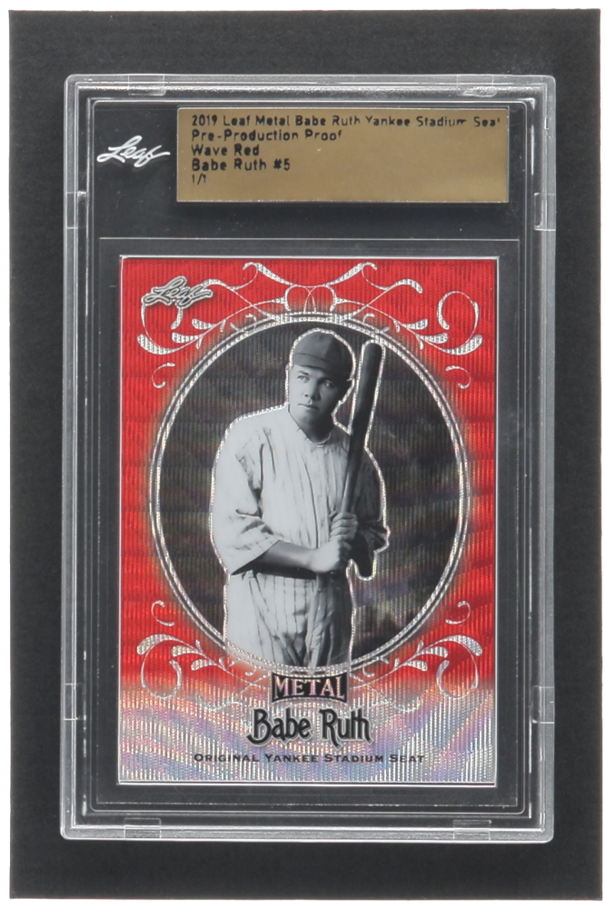 Babe Ruth 2019 Leaf Metal Yankee Stadium Seat Red Wave Pre-Production ...
