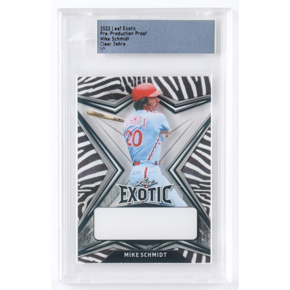 Mike Schmidt 2022 Leaf Exotic Pre-Production Proof Clear Zebra #1/1 ...