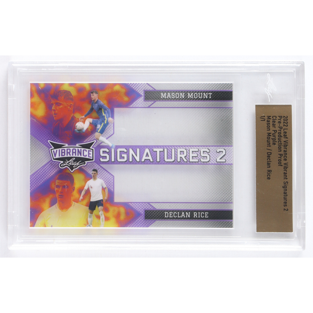 Mason Mount / Declan Rice 2022 Leaf Vibrance Vibrant Signatures 2 Pre ...