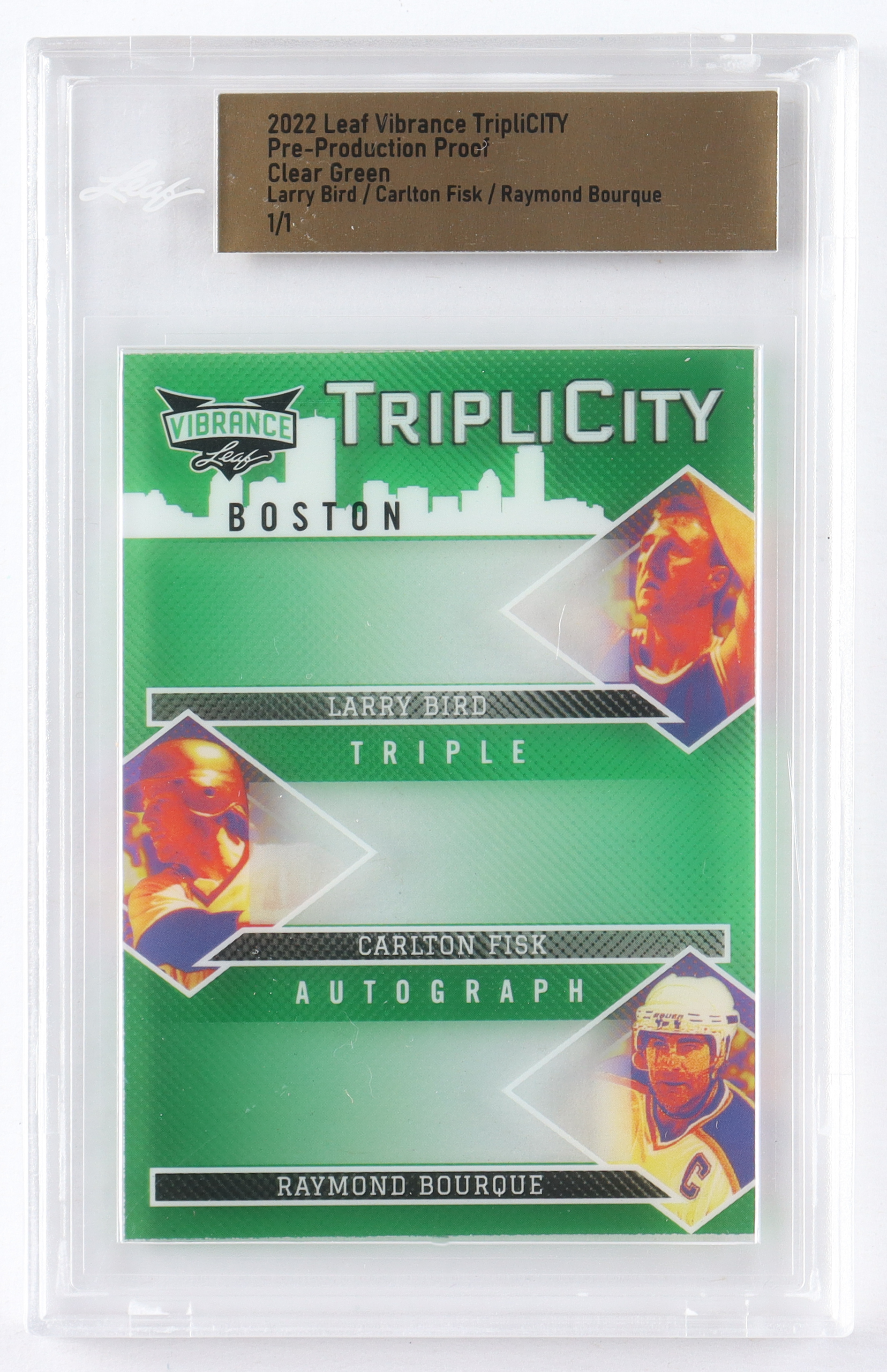 Larry Bird / Carlton Fisk / Raymond Bourque 2022 Leaf Vibrance ...