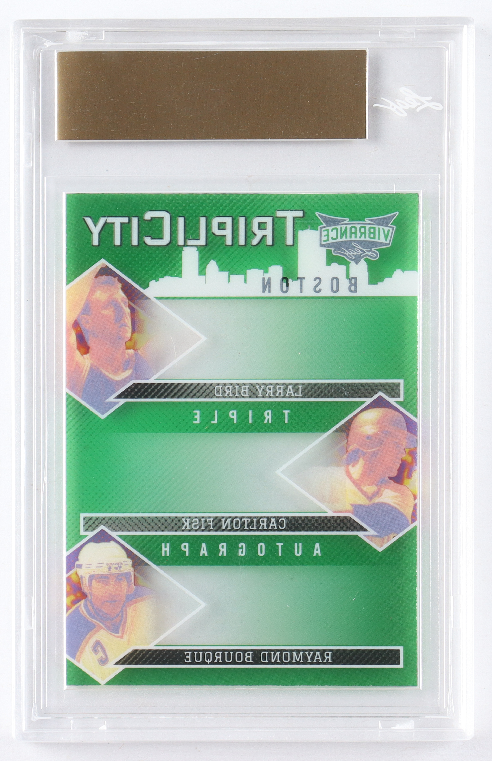 Larry Bird / Carlton Fisk / Raymond Bourque 2022 Leaf Vibrance ...