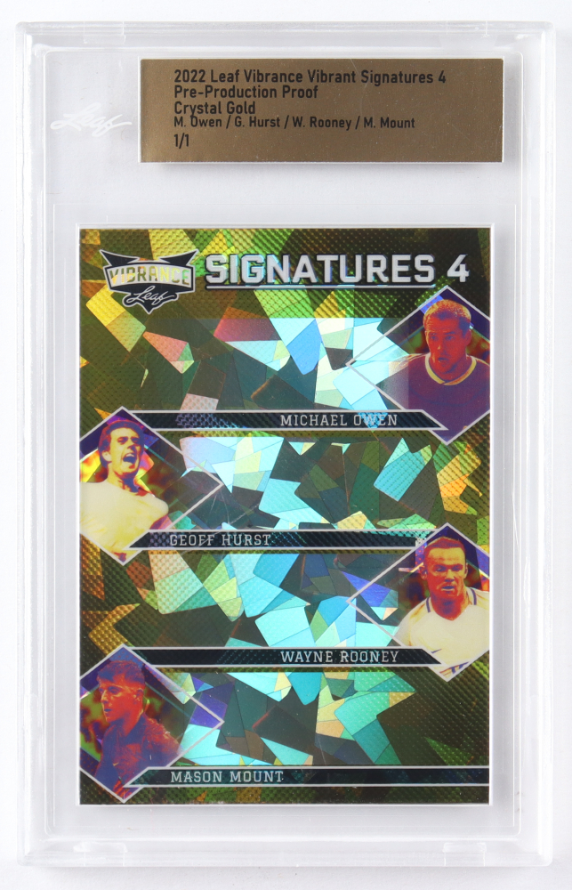 Michael Owen / Geoff Hurst / Wayne Rooney / Mason Mount 2022 Leaf ...