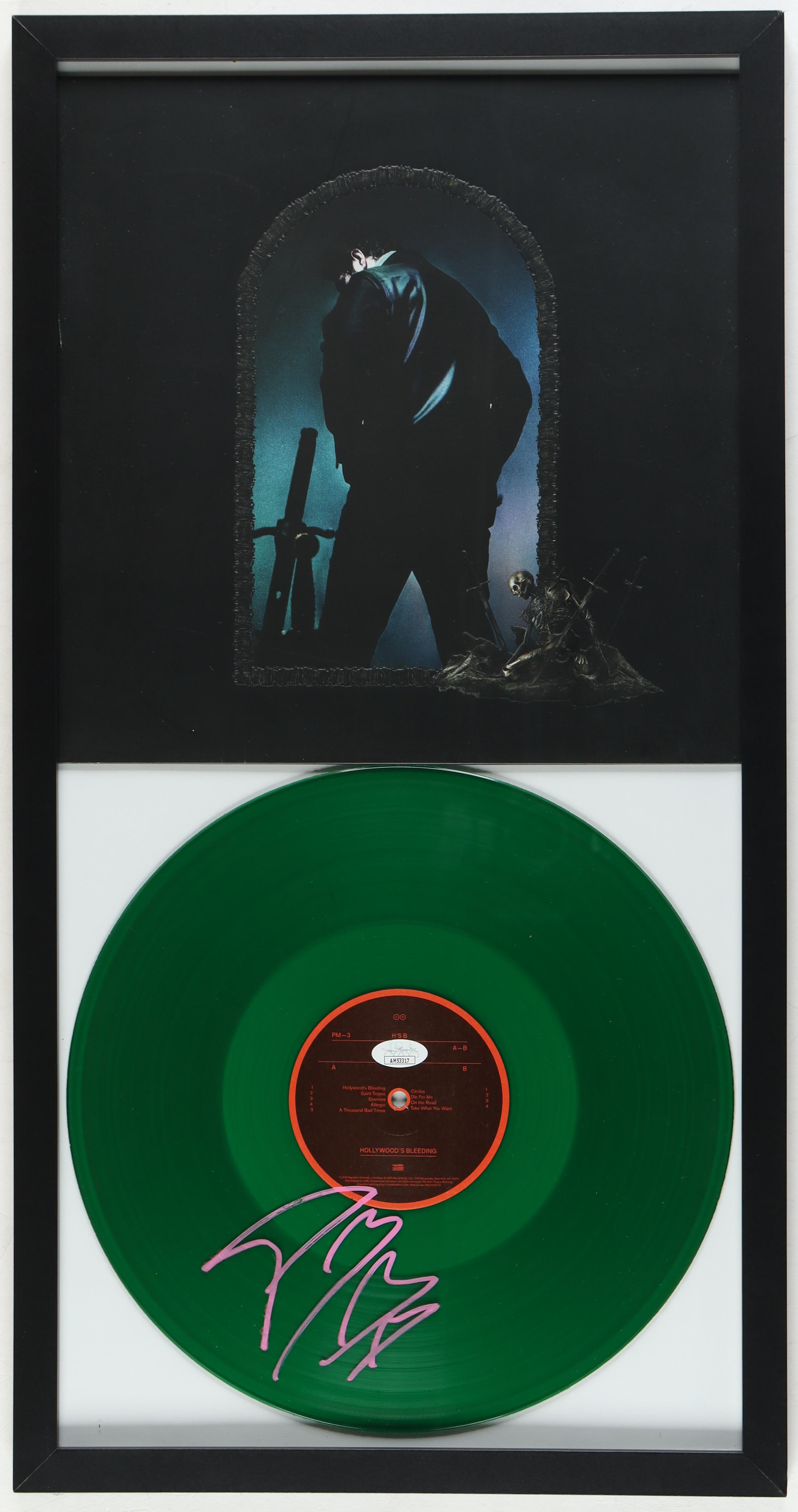 Post Malone Signed "Hollywood's Bleeding" Custom Framed Vinyl Album ...
