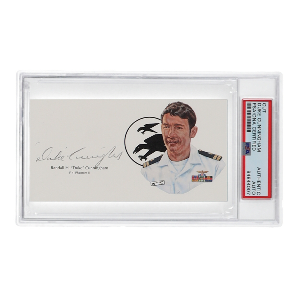Duke Cunningham Signed Cut With Portrait (PSA) | Pristine Auction