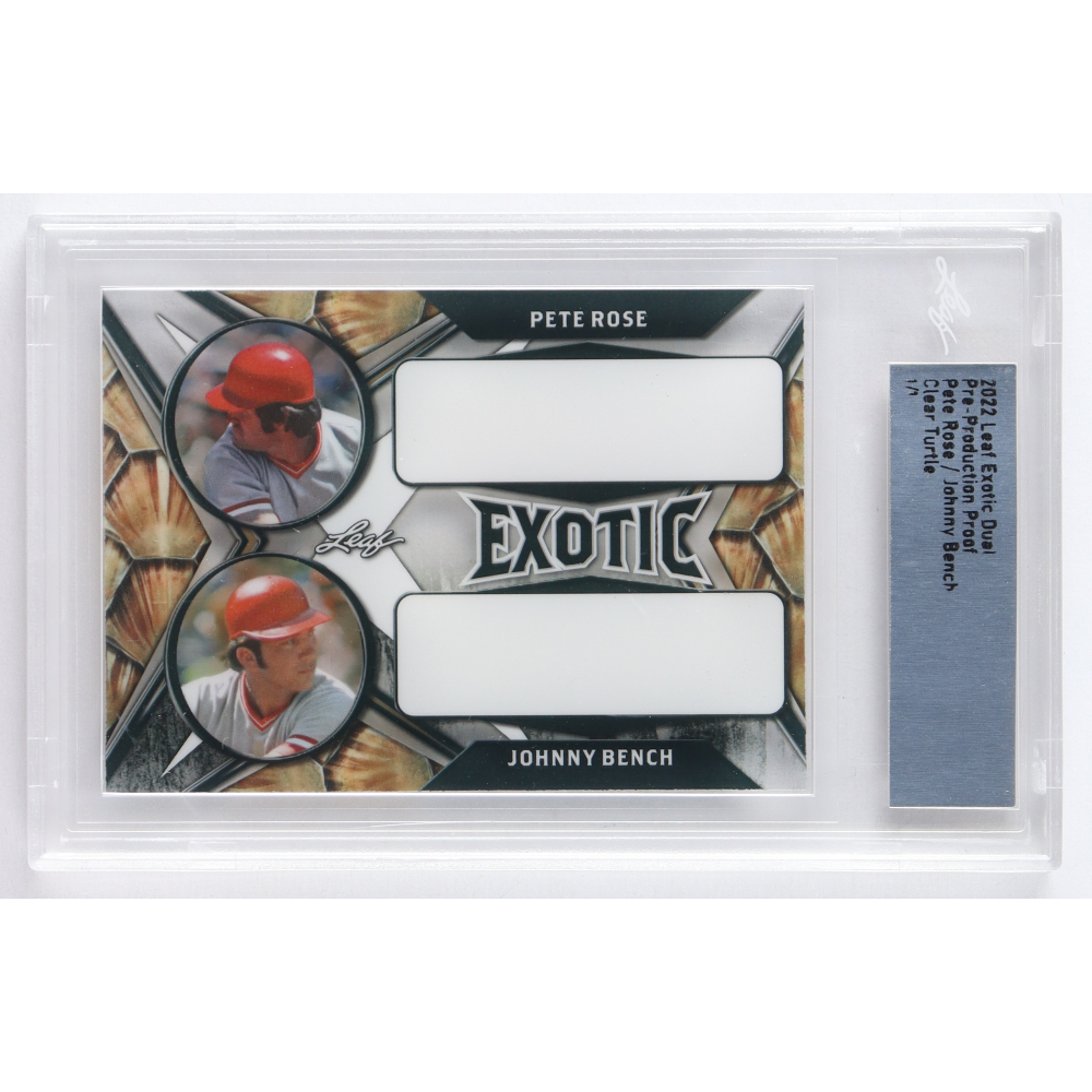 Pete Rose / Johnny Bench 2022 Leaf Exotic Dual Pre-Production Proof ...