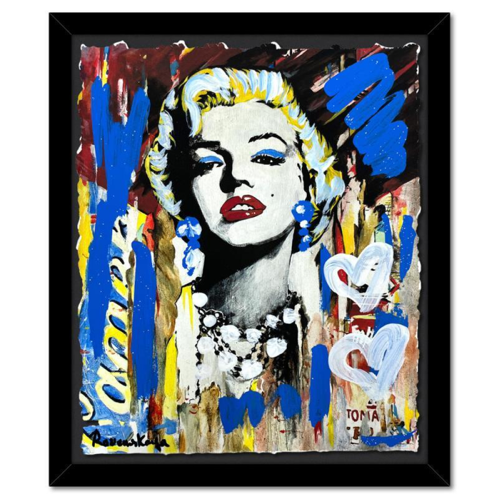 Nastya Rovenskaya Signed "Marilyn Monroe II" 16x14 Custom Framed One-of ...