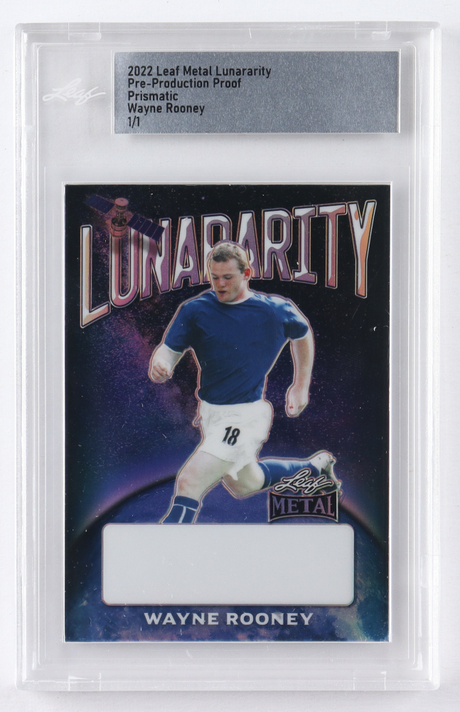 Wayne Rooney 2022 Leaf Metal Lunararity Pre-Production Proof Prismatic ...