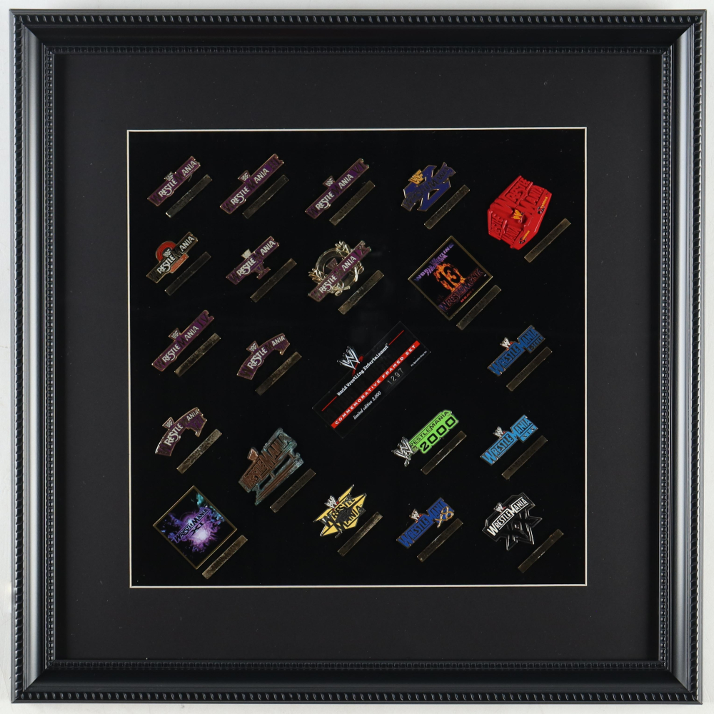 WWE LE Commemorative Framed Pin Set Of (20) Pins | Pristine Auction