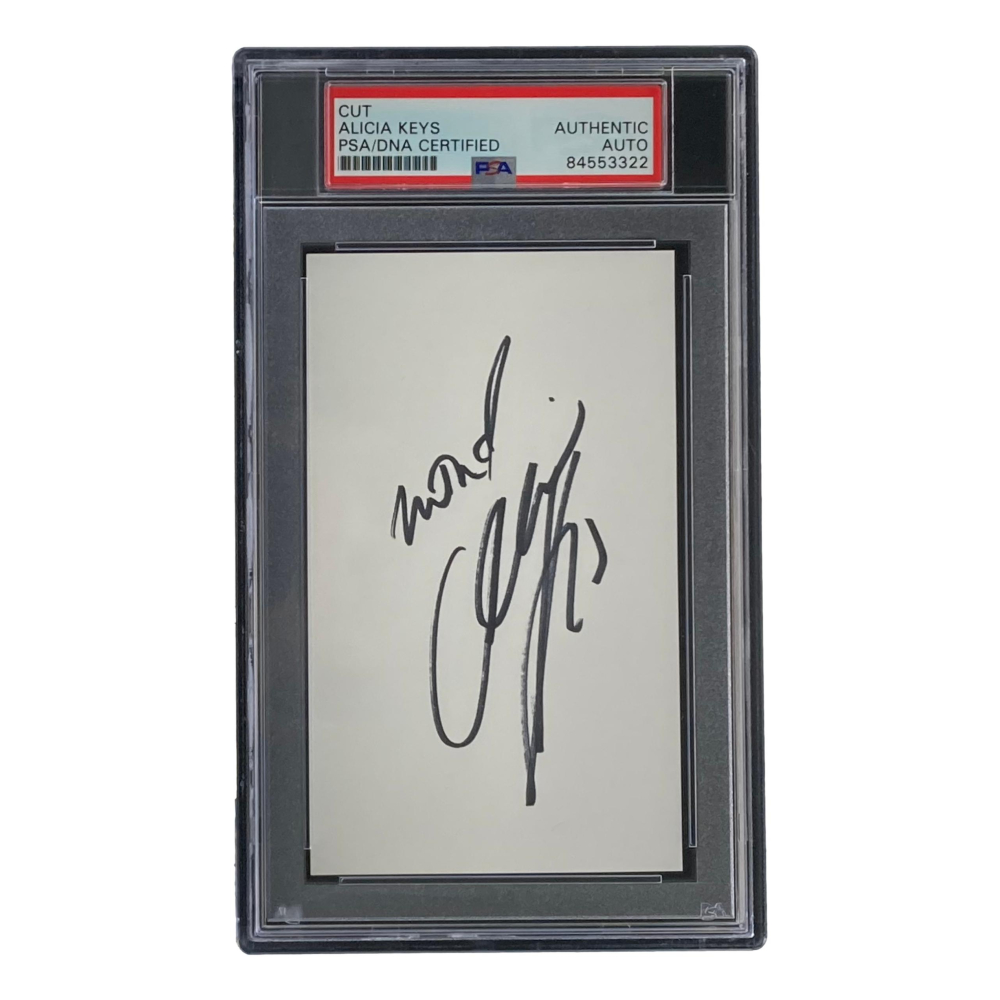 Alicia Keys Signed 3x5 Index Card (PSA) | Pristine Auction