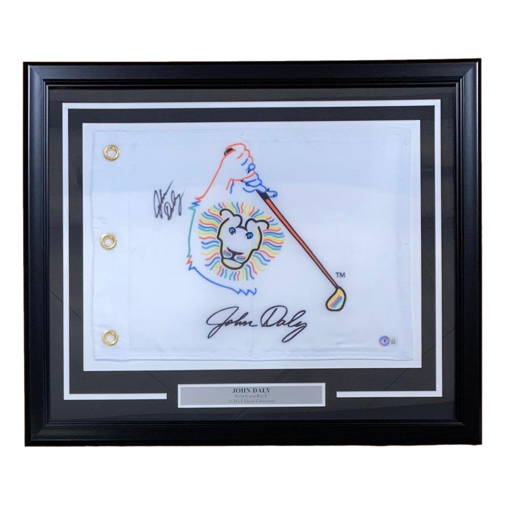 John Daly Signed Daly Logo Custom Framed Flag (Beckett) | Pristine Auction