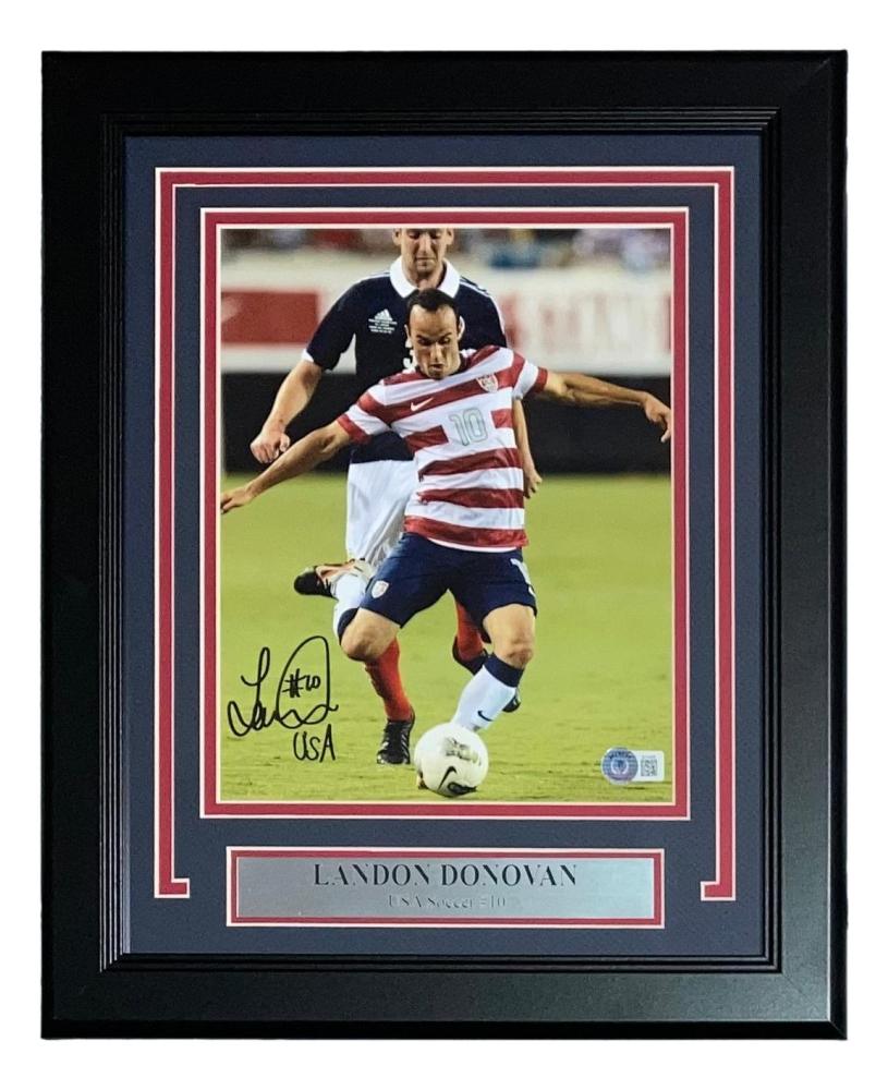 Landon Donovan Signed Team USA Custom Framed Photo (Beckett) | Pristine ...