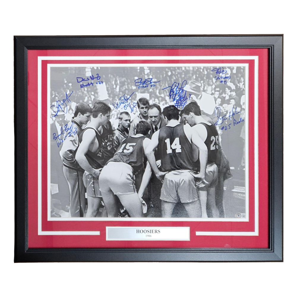 "Hoosiers" Custom Framed Photo Cast-Signed By (8) with Wade Schenck ...
