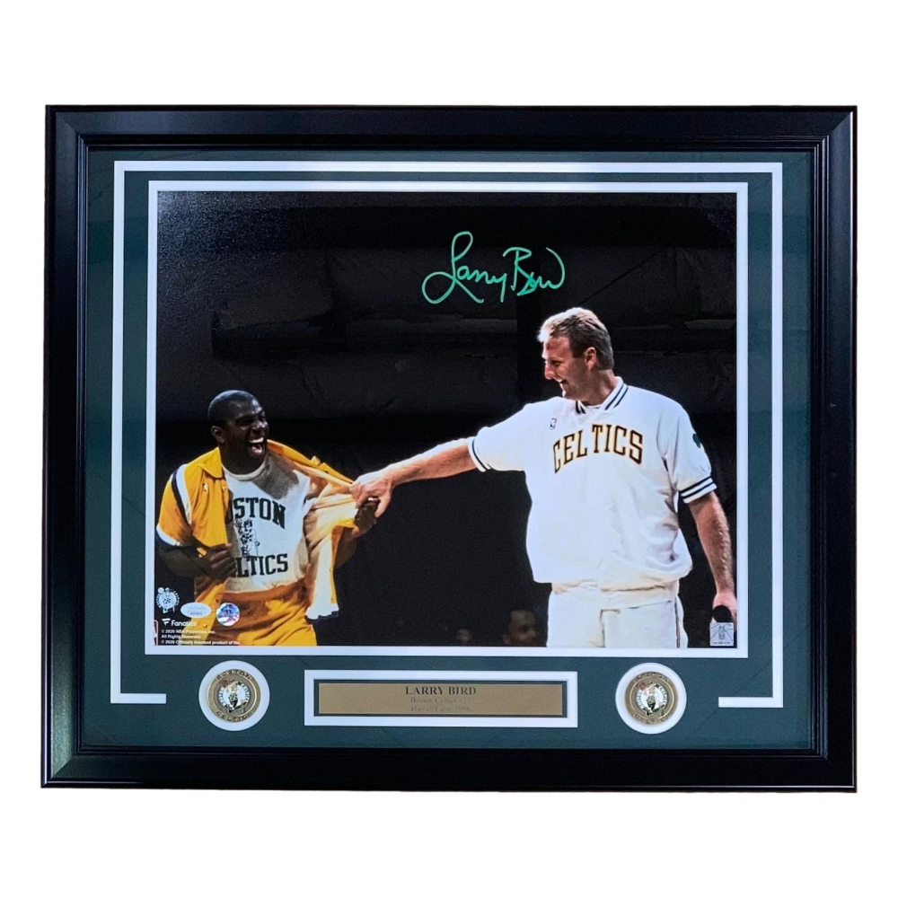 Larry Bird Signed Celtics Custom Framed Photo (JSA & Bird) | Pristine ...