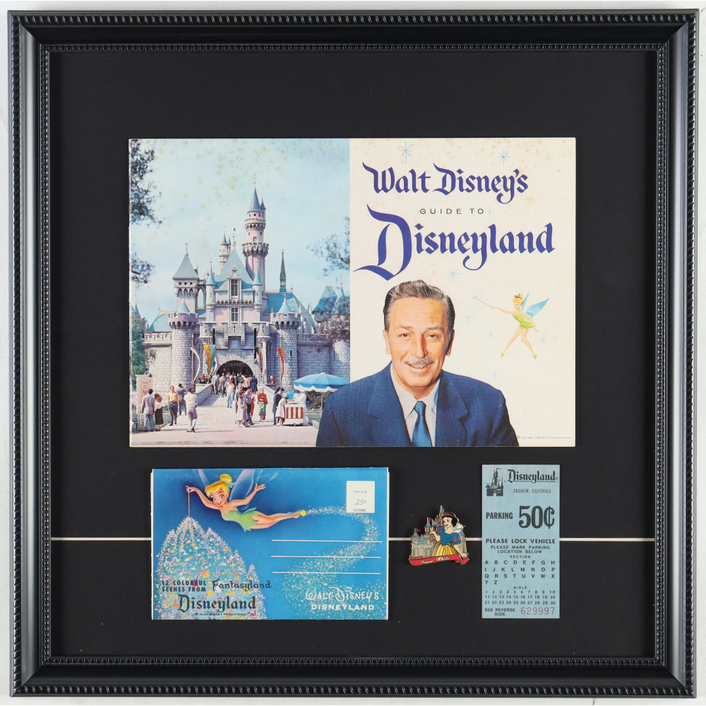 Walt Disney 1958 Disneyland Guide Custom Framed Display with 1956 Photo ...