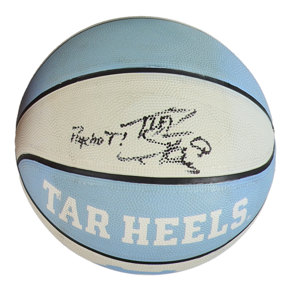 Tyler Hansbrough Signed North Carolina Tar Heels Logo Basketball Inscribed "Pipe Hot!" (PSA ...