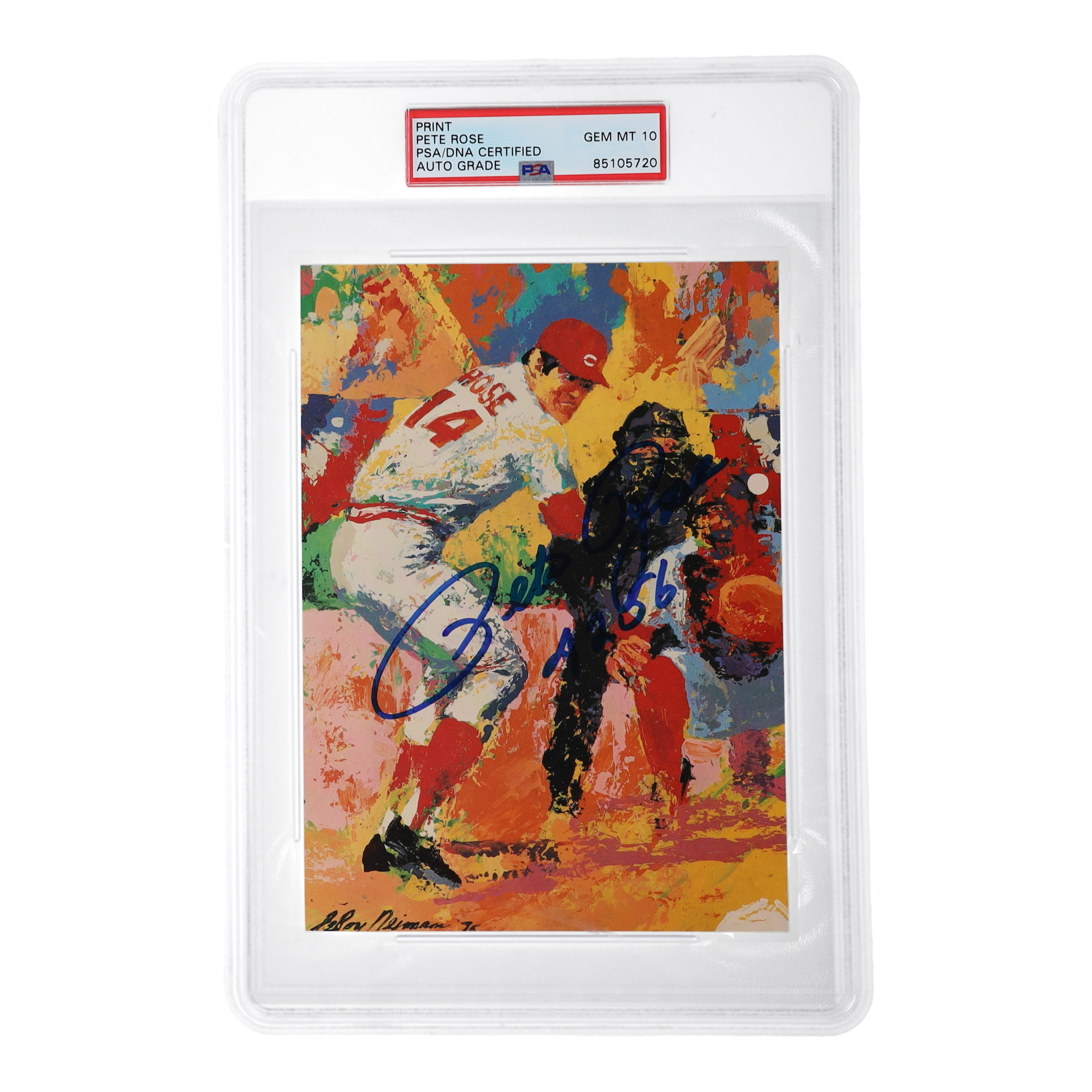 Pete Rose Signed Vintage LeRoy Neiman Art Print Inscribed "4256" (PSA | Auto 10) | Pristine Auction