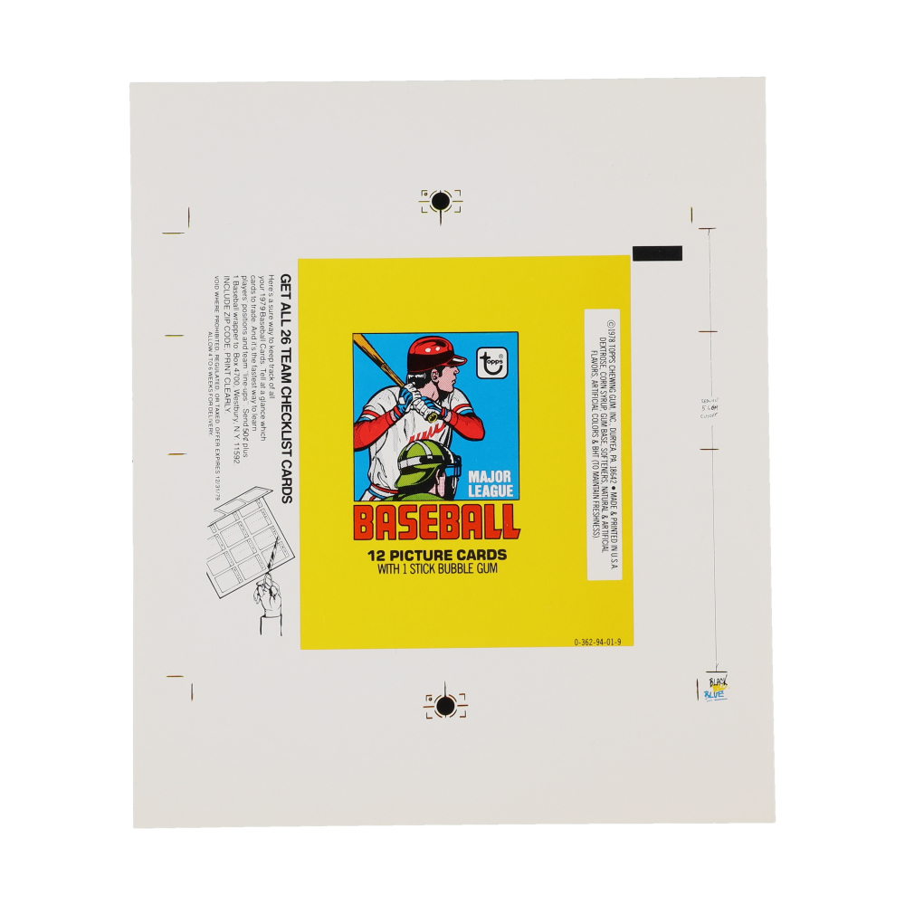1979 Topps Baseball Cards Wax Pack Wrapper Proof | Pristine Auction