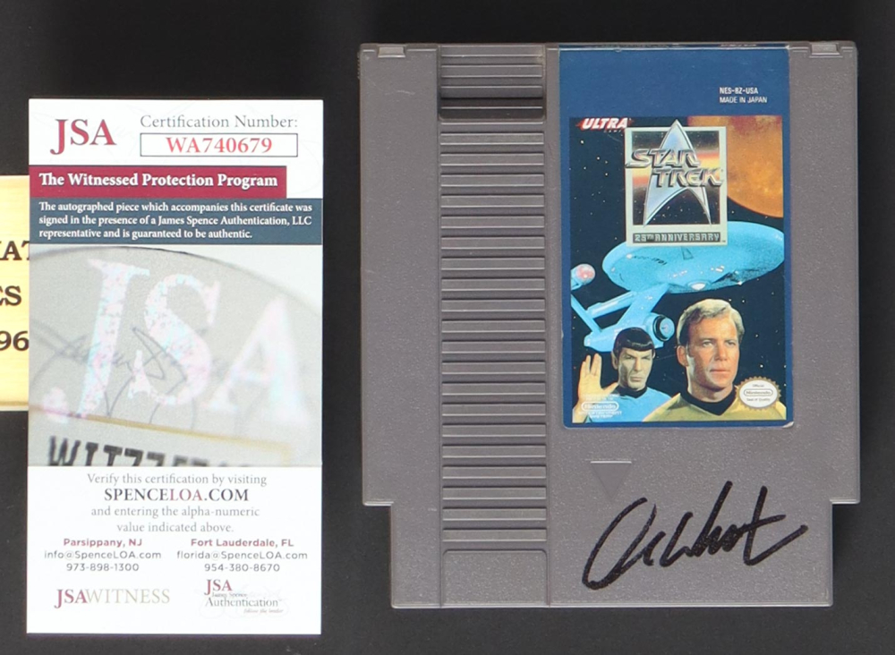 William Shatner Signed Custom Framed "Star Trek" Nintendo Game ...