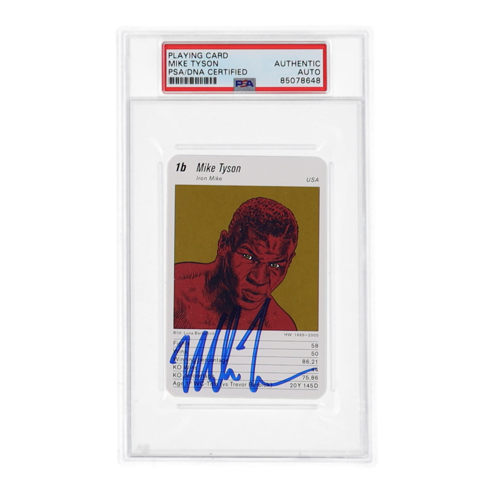 Mike Tyson Signed Swedish Boxing Statistics Card (PSA) | Pristine Auction