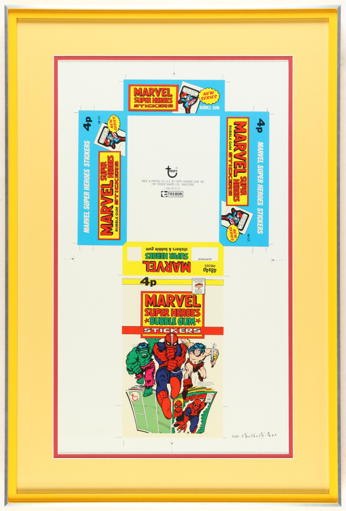 1976 Topps Marvel Super Heroes Stickers & Bubble Gum Custom Framed ...