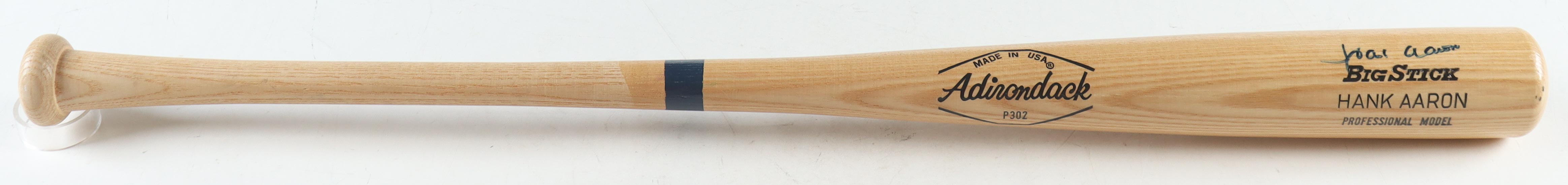 Hank Aaron Signed Adirondack Big Stick Player Model Baseball Bat (JSA ...