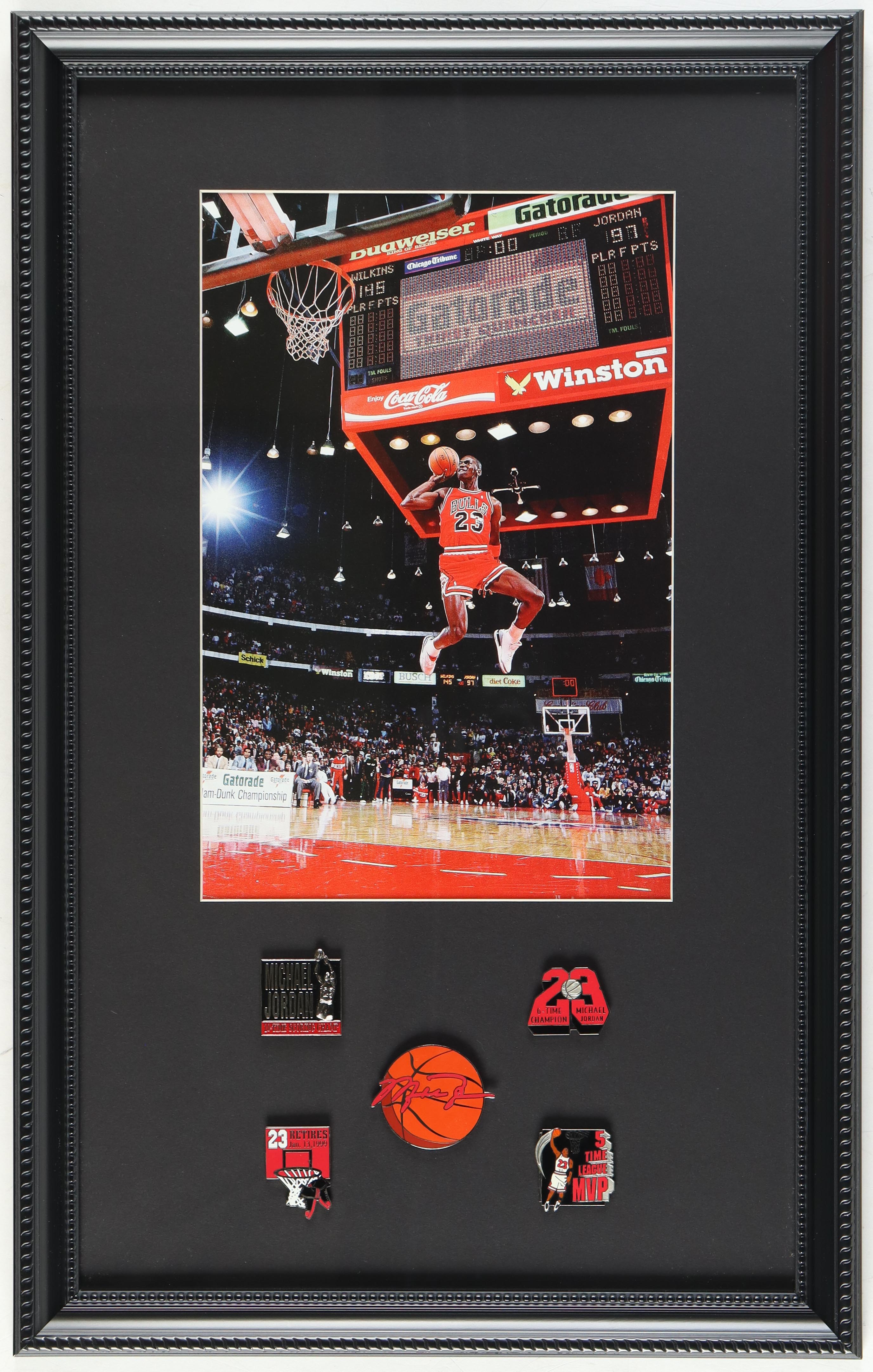 Michael Jordan Gatorade Dunk Contest Custom Framed Photo Display With ...