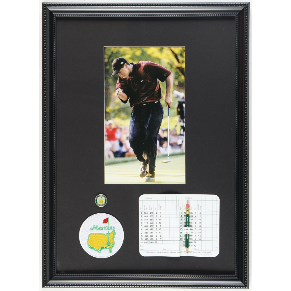 Tiger Woods Winning The Masters Custom Framed Photo Display with 2002 ...
