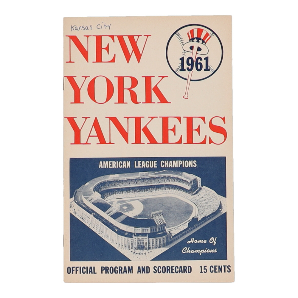 1961 Yankees vs. Royals Original Scorecard | Pristine Auction