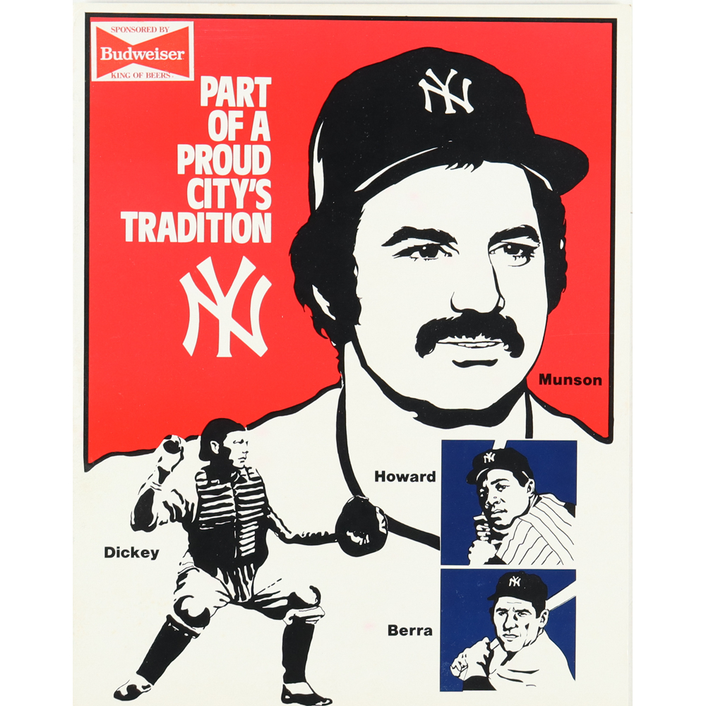 1970 Budweiser New York Yankees Bar Counter Stand Up Advertisement with ...