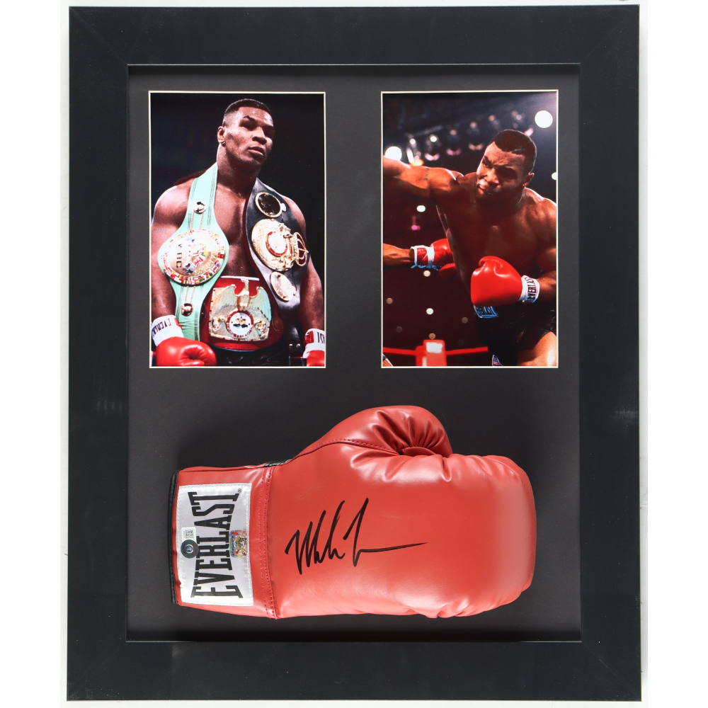 Mike Tyson Signed Custom Framed Everlast Boxing Glove Display (Beckett ...