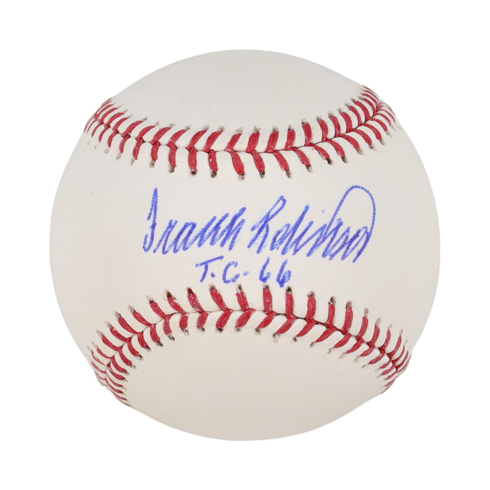Frank Robinson Signed OML Baseball Inscribed "TC 66" (PSA) | Pristine ...