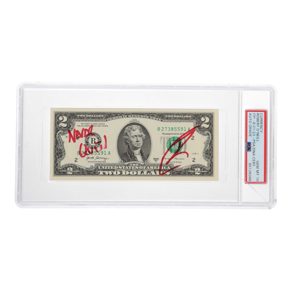 Robert J. O'Neill Signed Two Dollar Bill Inscribed "Never Quit!" (PSA | Autograph Grade 10 ...