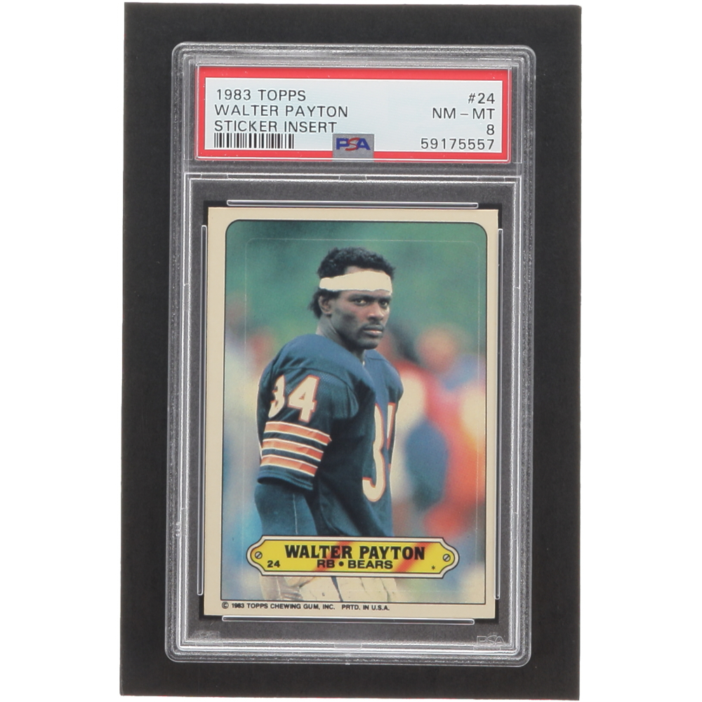 Walter Payton 1983 Topps Sticker Inserts #24 (PSA 8) | Pristine Auction