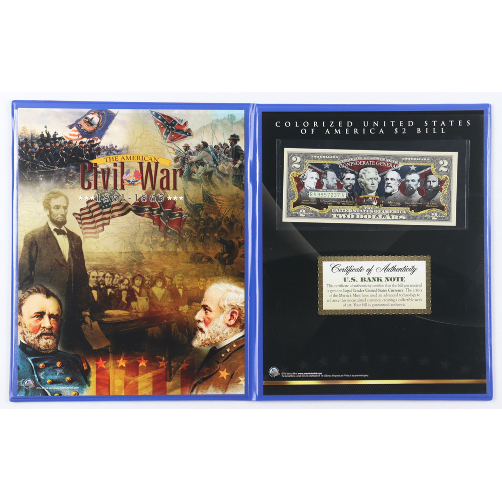 Civil War 1861 - 1865 Genuine Legal Tender Colorized U.S. $2.00 Two ...