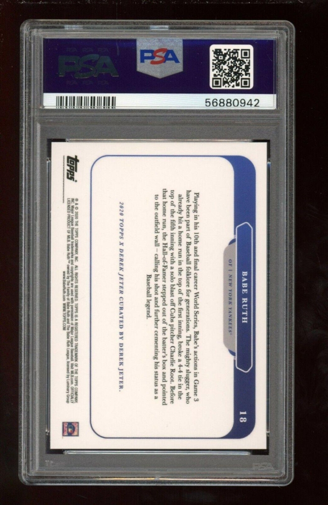 Babe Ruth 2020 Topps X Derek Jeter #18 (PSA 10) | Pristine Auction