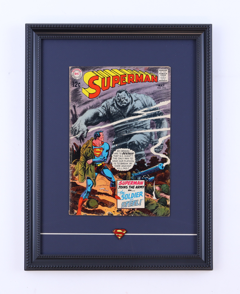 1969 "Superman" Issue #216 17x13 Custom Framed Comic Book Display With ...