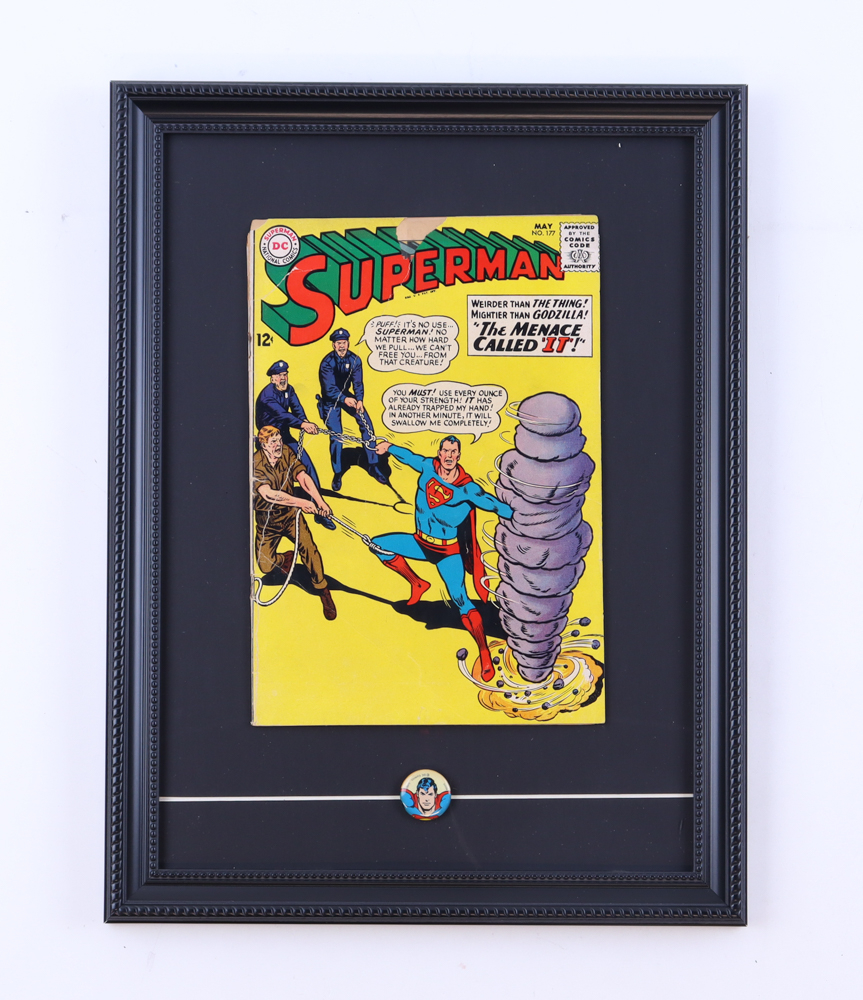 1965 "Superman" Issue #177 17x13 Custom Framed Comic Book Display With ...