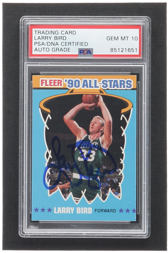 Larry Bird Signed 1990-91 Fleer All-Stars #2 (PSA | Auto Grade 10 ...