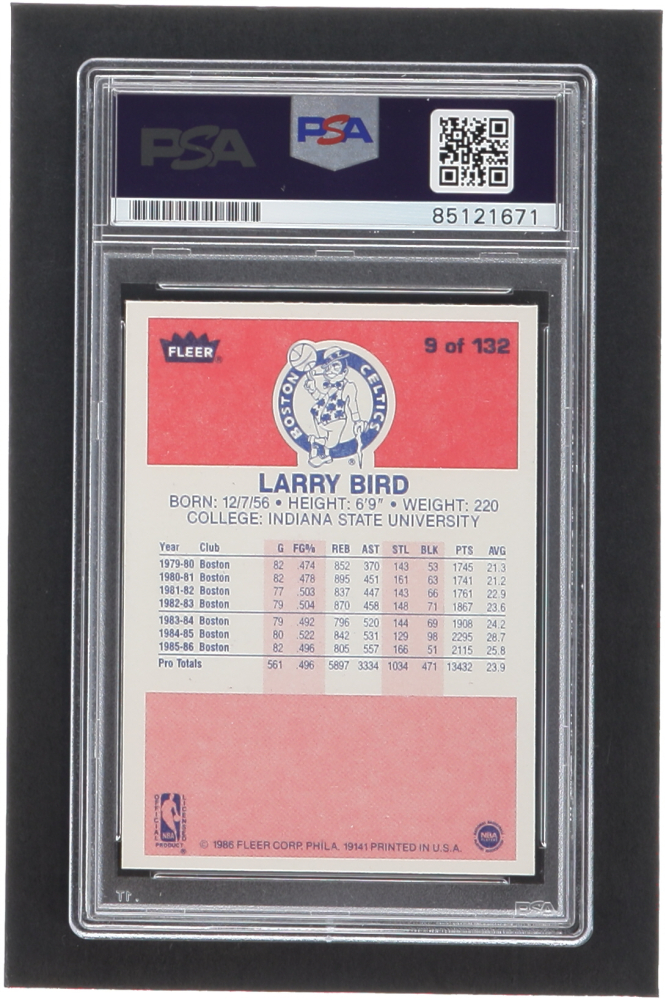 Larry Bird Signed 1986-87 Fleer #9 (PSA | Auto Grade 10) | Pristine Auction