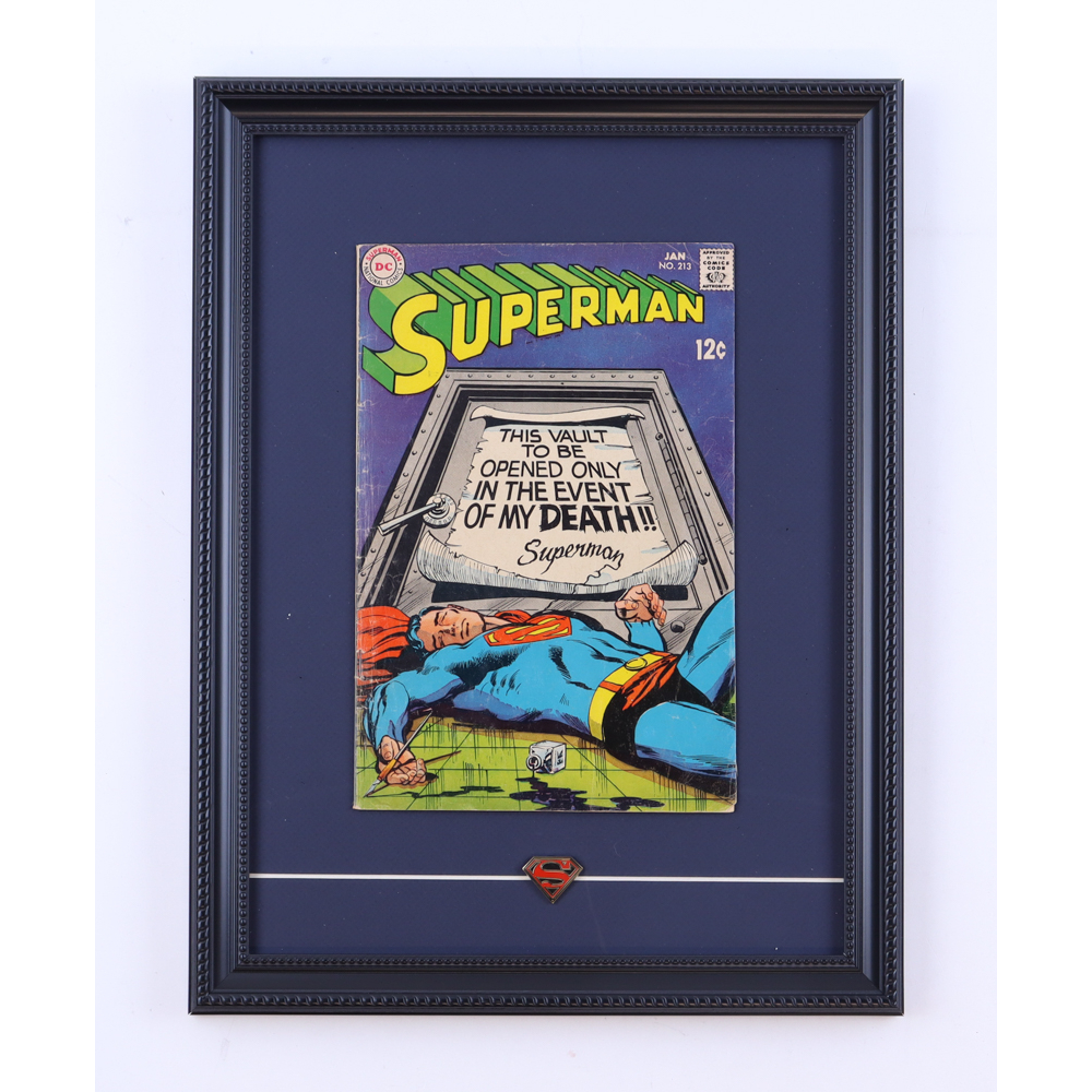 1969 "Death of Superman" Issue #213 17x13 Custom Framed Comic Book ...