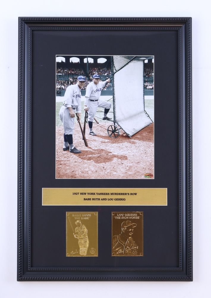 Babe Ruth & Lou Gehrig Yankees Custom Framed Colorized Photo Display ...