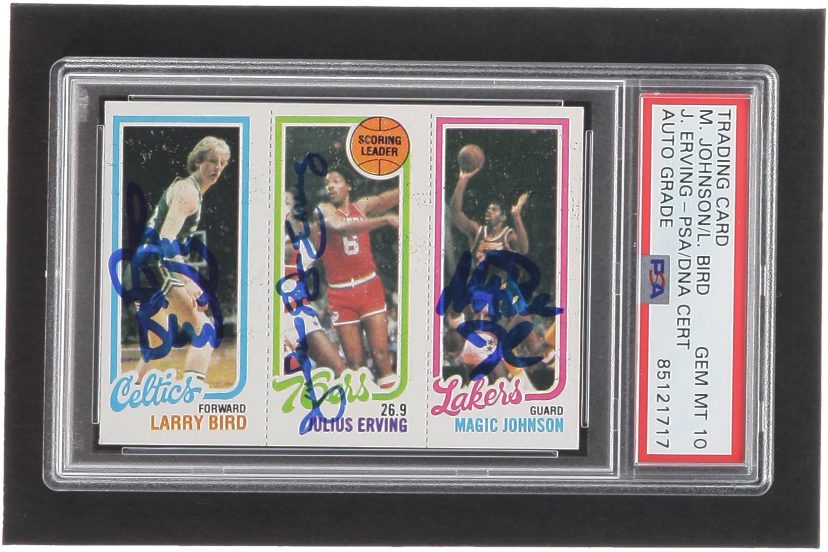 Larry Bird, Julius Erving & Magic Johnson Signed 1980-81 Topps #6 RC ...