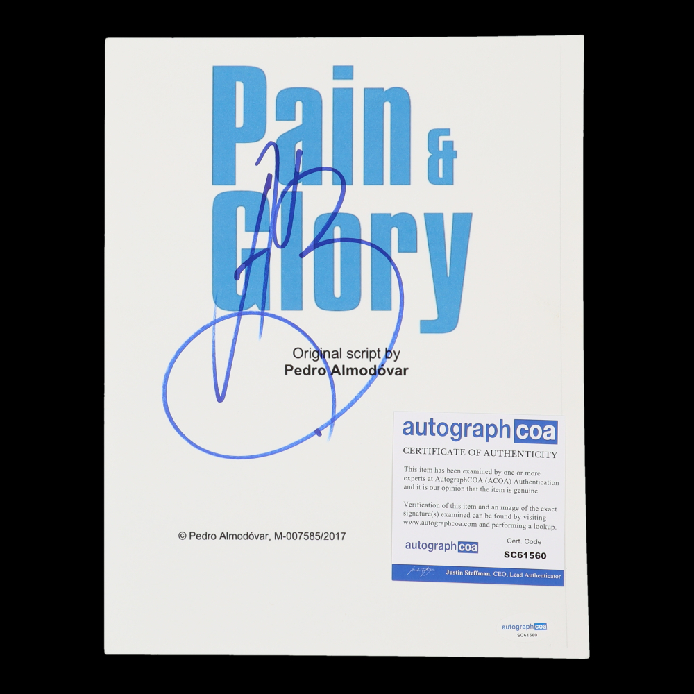 Antonio Banderas Signed "Pain & Glory" 8x10 Movie Script Cover Photo ...