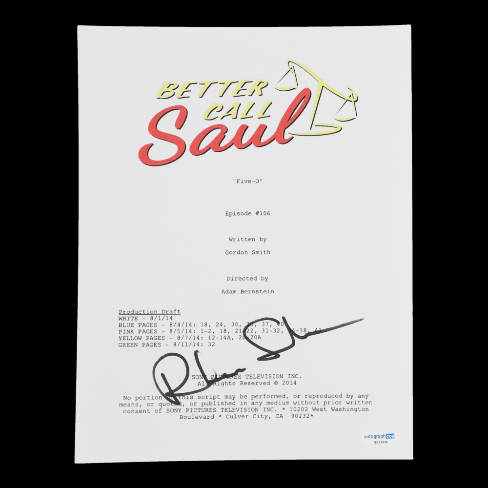 Rhea Seehorn Signed "Better Call Saul" 8x10 Movie Script Cover Photo ...