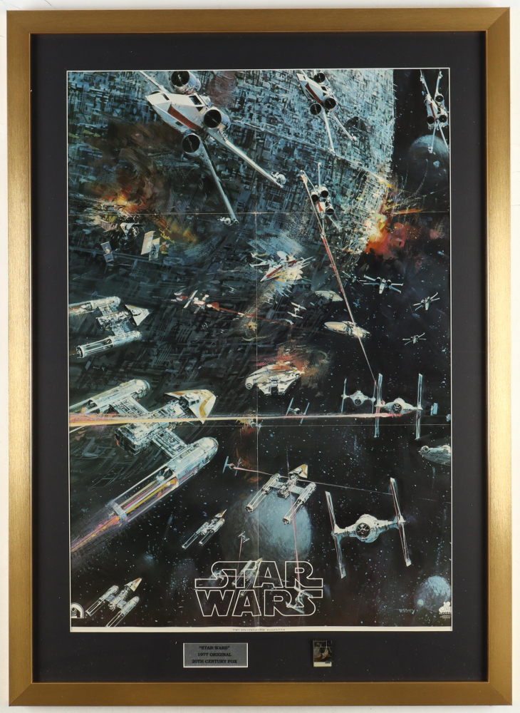 1977 20th Century Fox "Star Wars" Custom Framed Promotional Poster Display With Star Wars Movie ...